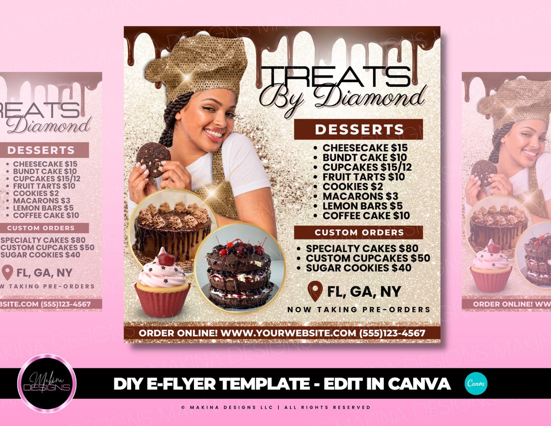 BAKING DESSERT E-FLYER Template, Canva E-flyer, Bakery E-flyer, Baking ...