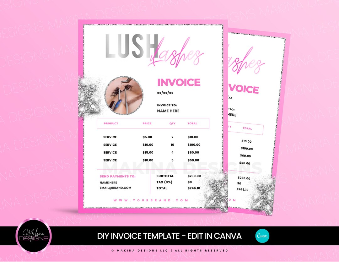 INVOICE TEMPLATE DIY, Print Yourself, Invoice, Beauty Invoice, Store ...