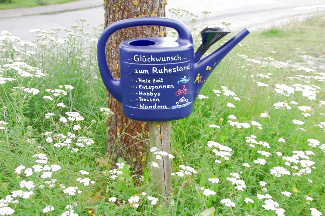 Ruhestand Glückwünsche Gießkanne Unikat Gartendeko Gesundheit Fitness ...