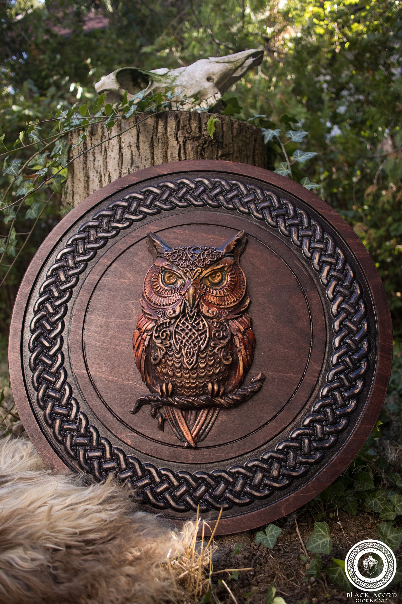 Viking Shield,owl Shield,viking Wall Decor,wood Wall Art,handmade Home ...