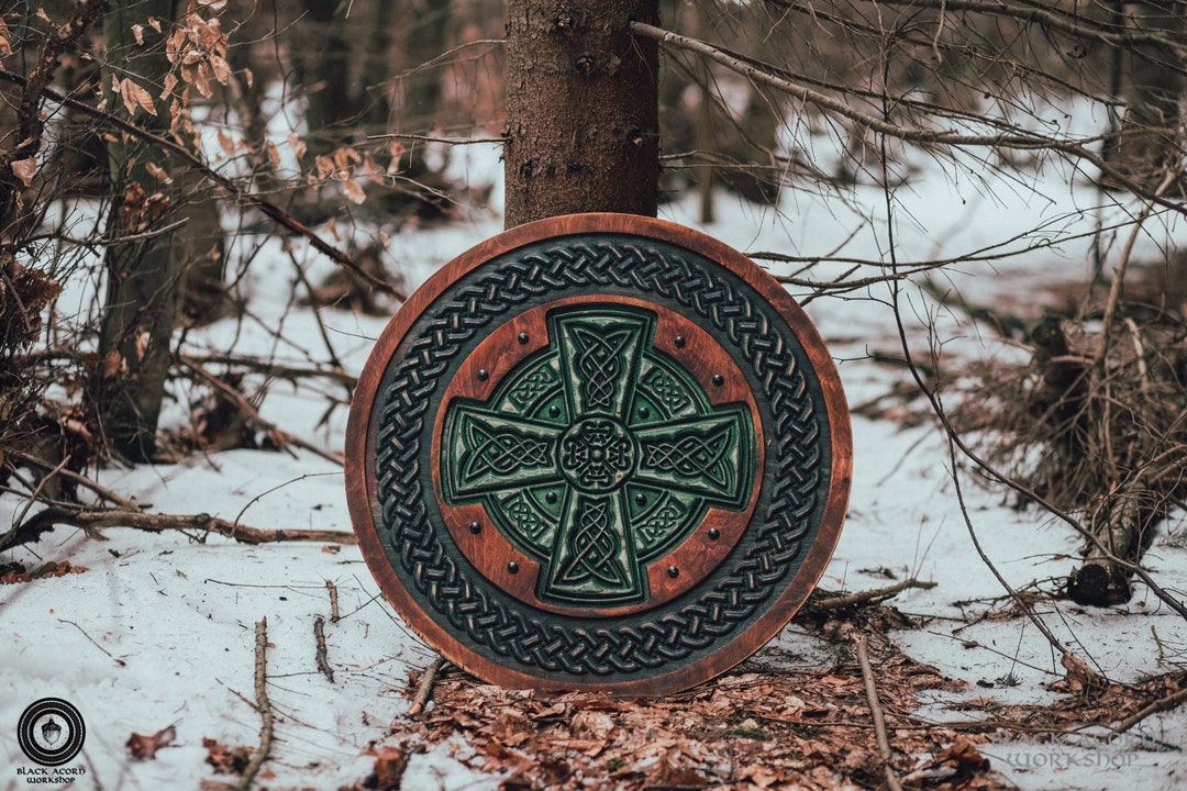 Viking Shield,celtic Cross,viking Wall Decor,wood Wall Art,handmade ...