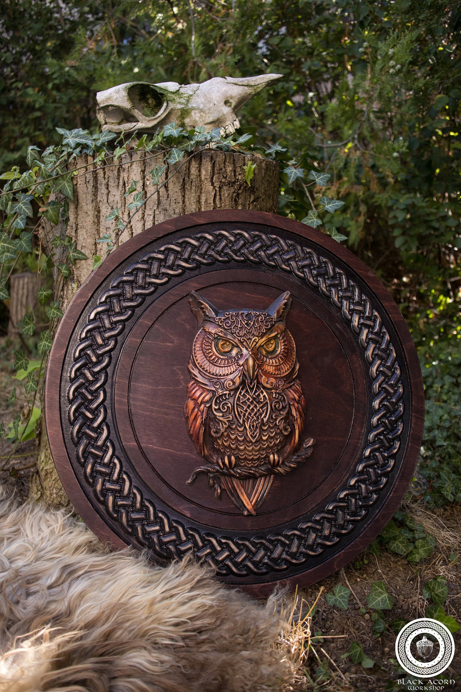 Viking Shield,owl Shield,viking Wall Decor,wood Wall Art,handmade Home ...