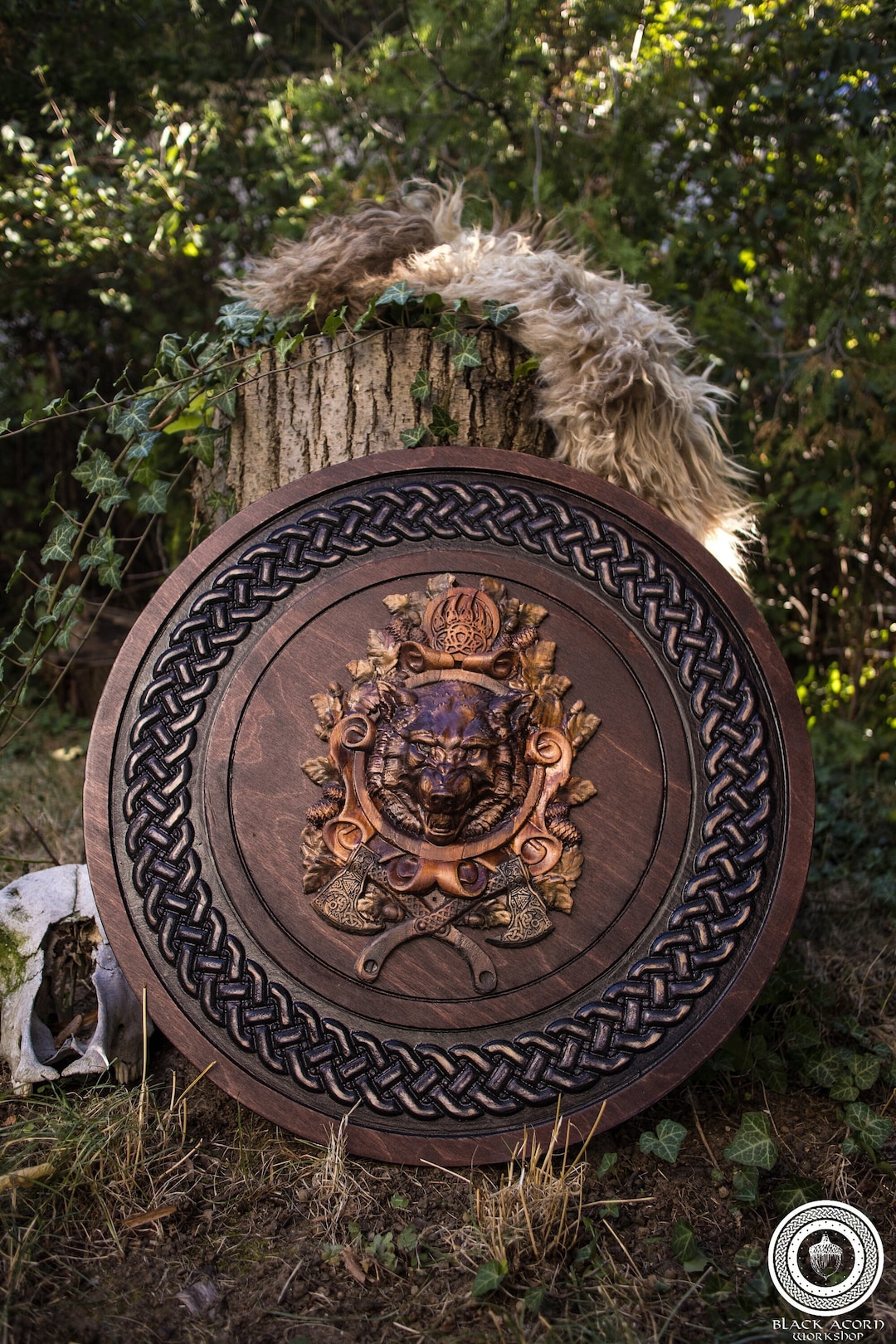Viking Shield,wolf Shield,viking Wall Decor,wood Wall Art,handmade Home ...