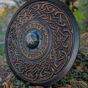 Viking Shield: Runic Wood Wall Decor (29.5 Inch) - Etsy
