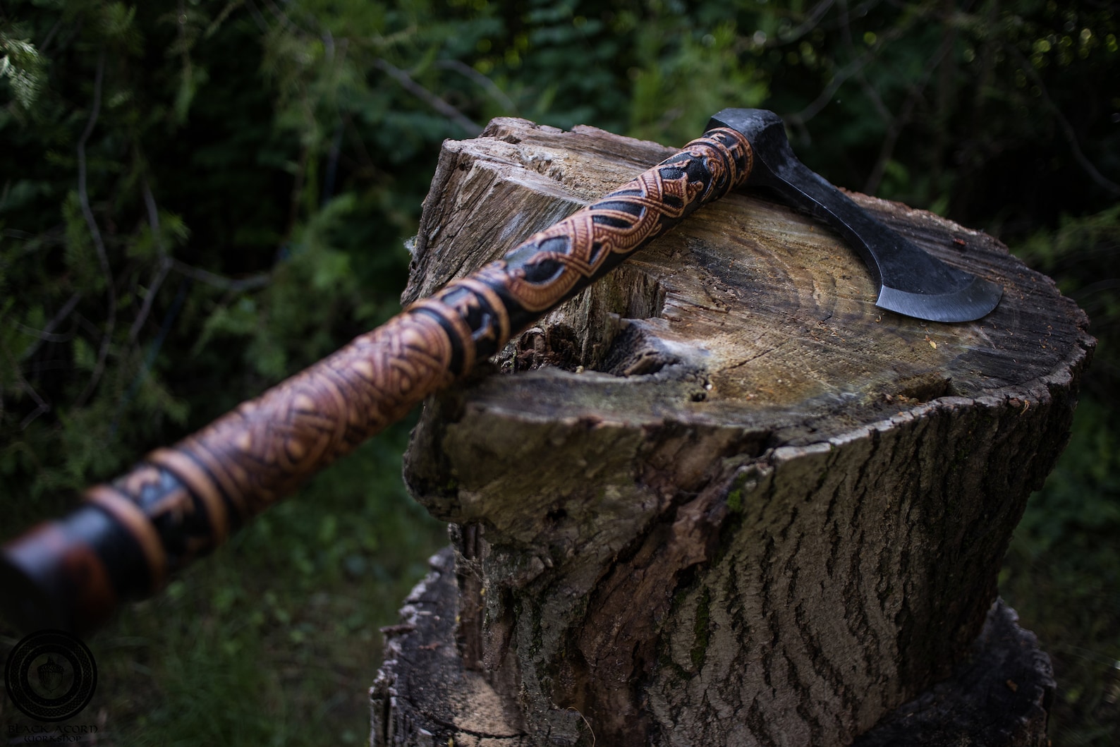 Viking Axe Dragon Francisca Ax With Full 3D Carved Handle - Etsy