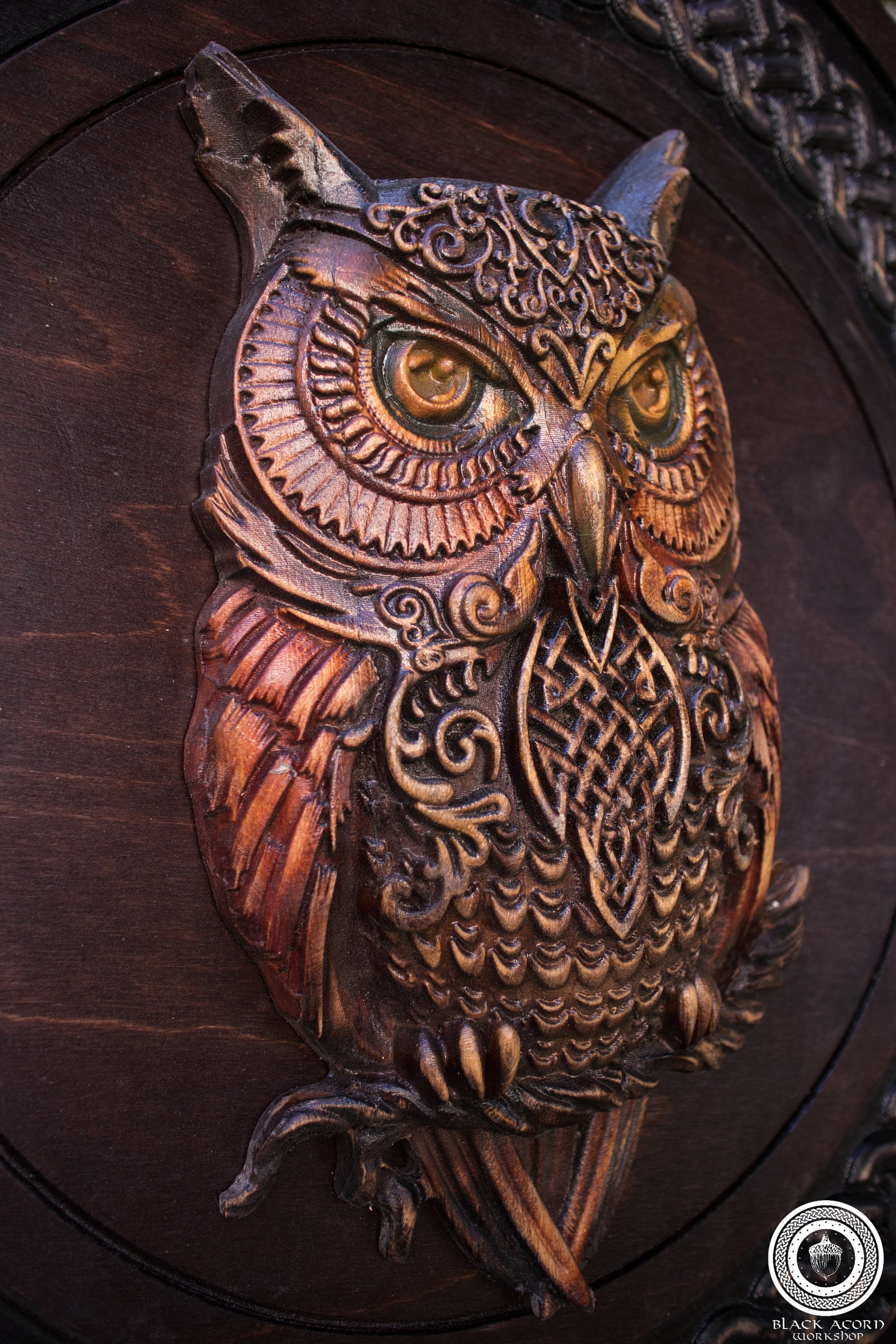 Viking Shield,owl Shield,viking Wall Decor,wood Wall Art,handmade Home ...