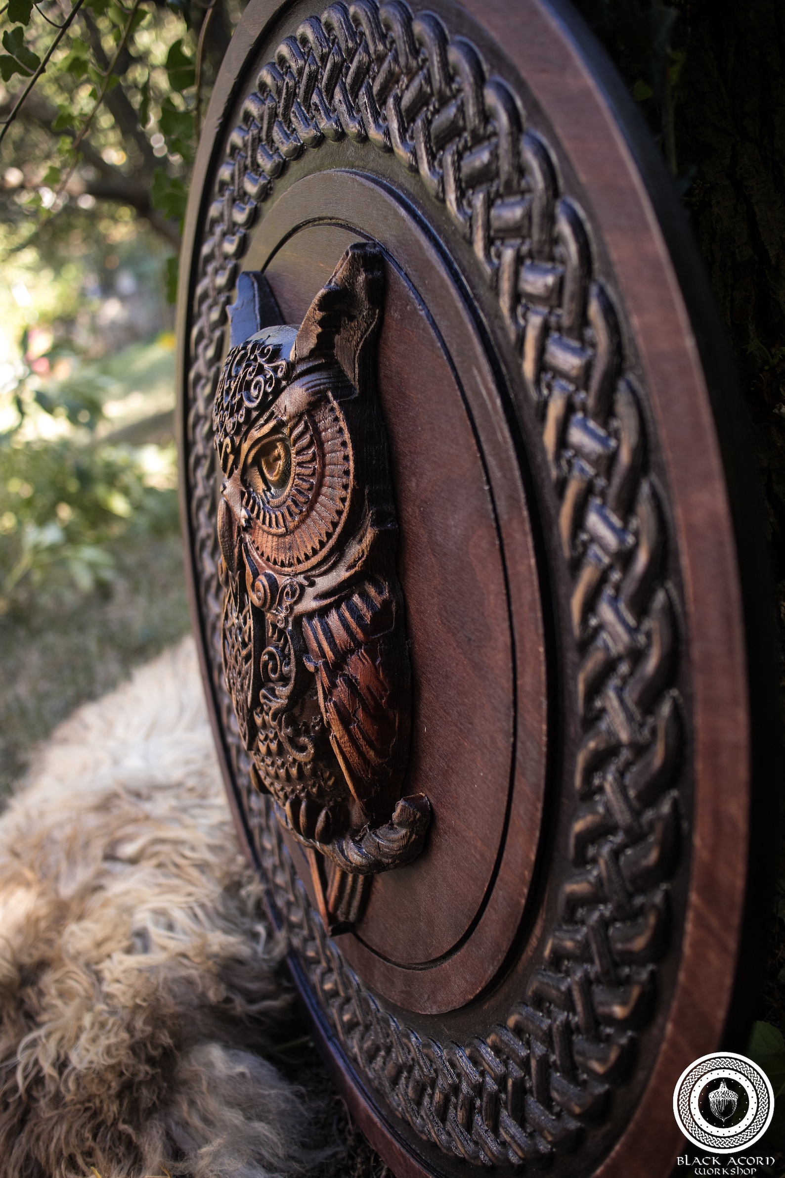 Viking Shield,owl Shield,viking Wall Decor,wood Wall Art,handmade Home ...