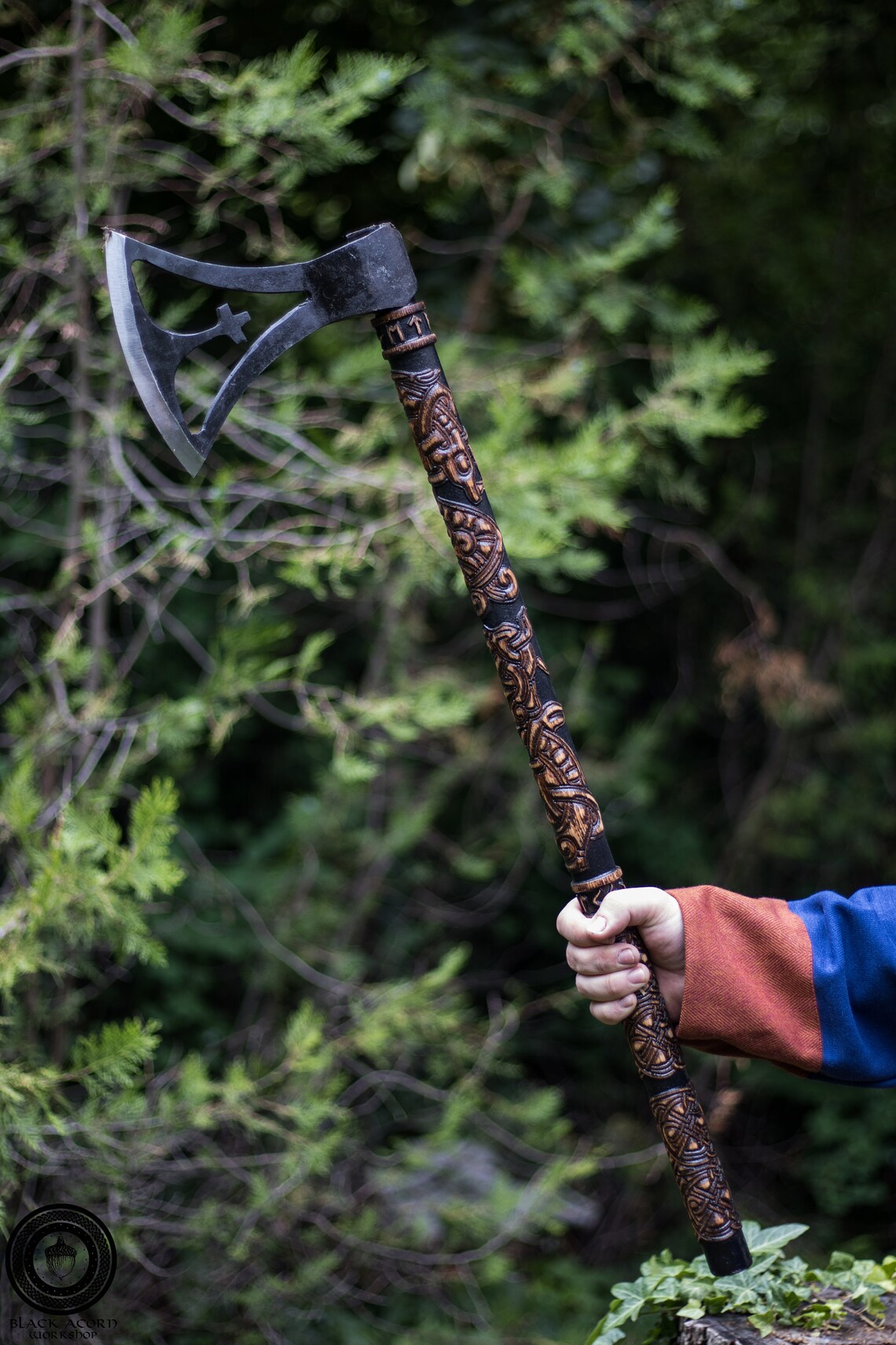 Viking Axe Gotland Norse Drake Two Handed Ax Full 3D Relief - Etsy