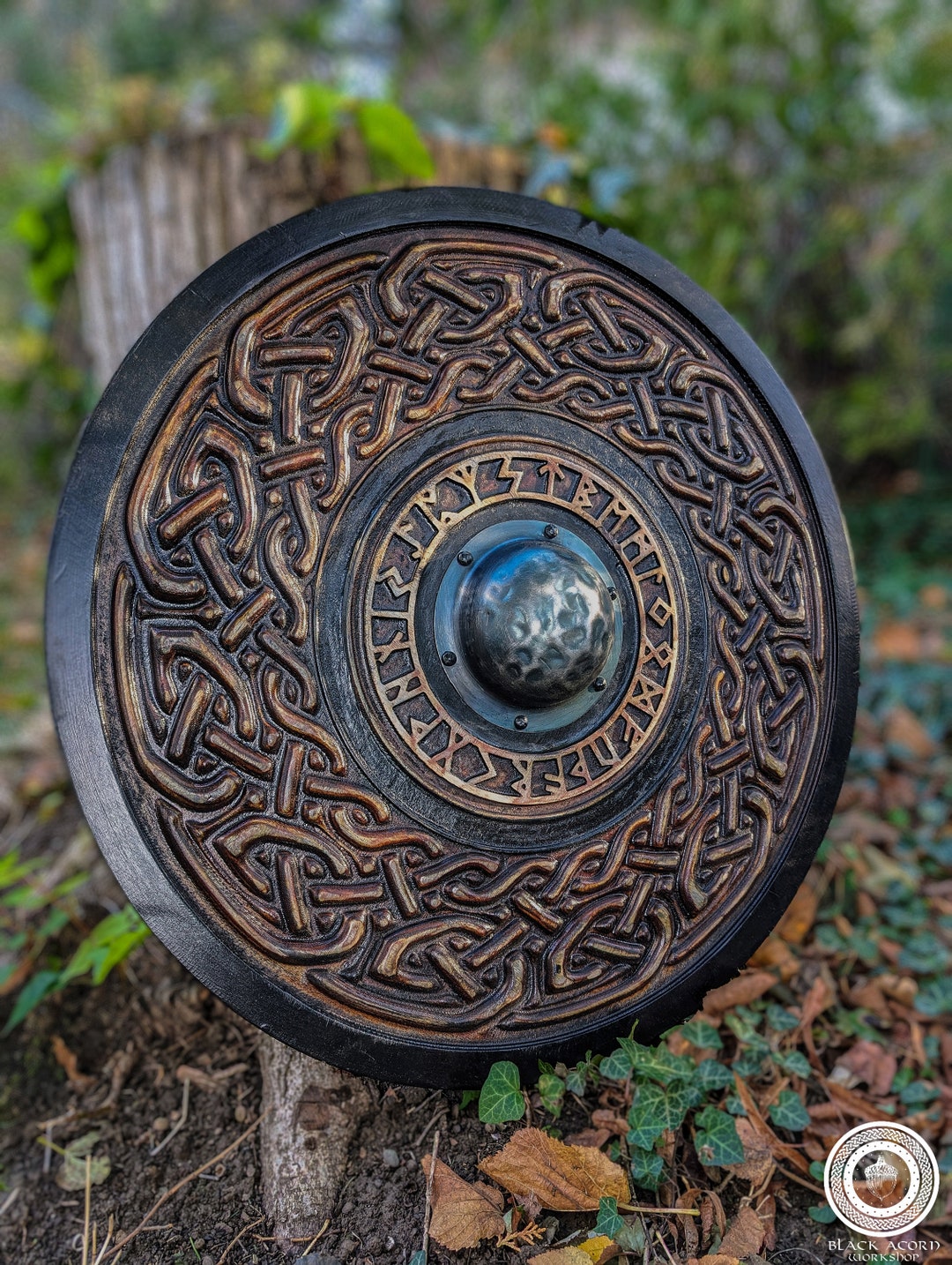 Viking Shield: Runic Wood Wall Decor (29.5 Inch) - Etsy