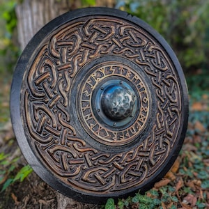 Viking Shield Runic Shield, Viking Wall Decor,wood Wall Art,handmade ...