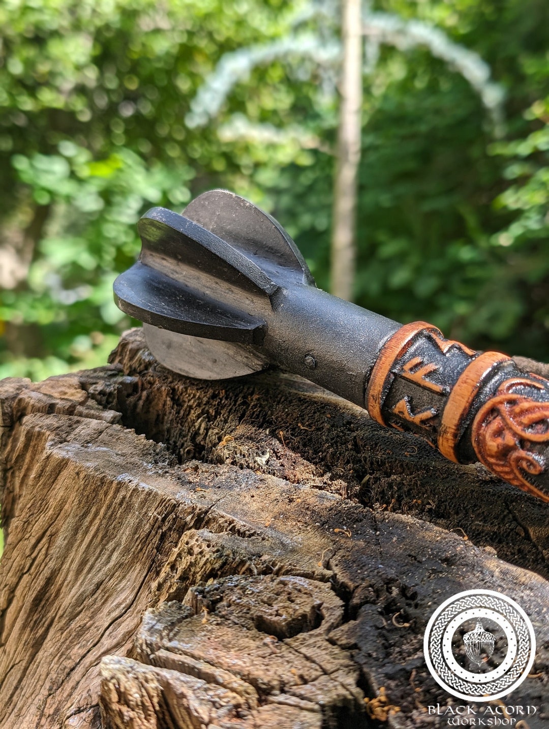 Viking Mace Dragon Mace With Full 3D Carved Handle - Etsy