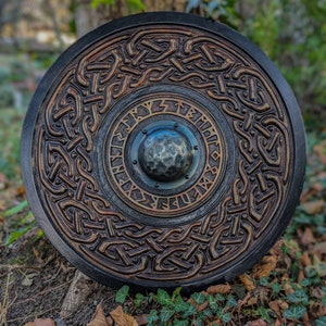 Viking Shield: Runic Wood Wall Decor (29.5 Inch) - Etsy