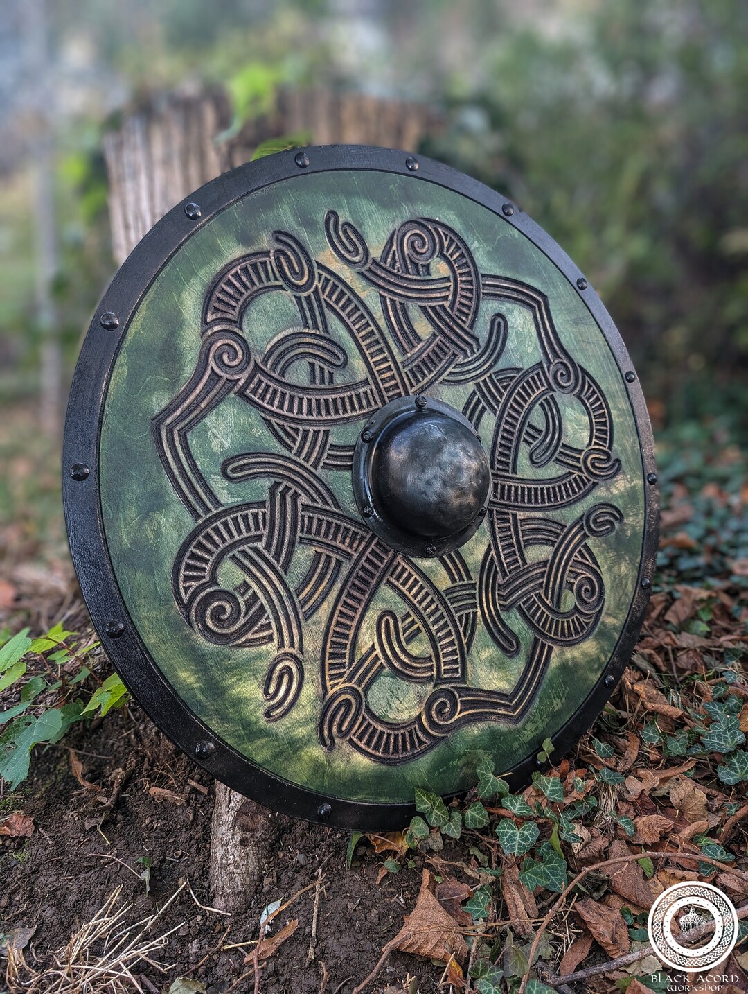 Handmade Viking Serpent Shield: Norse Wood Wall Decor - Etsy