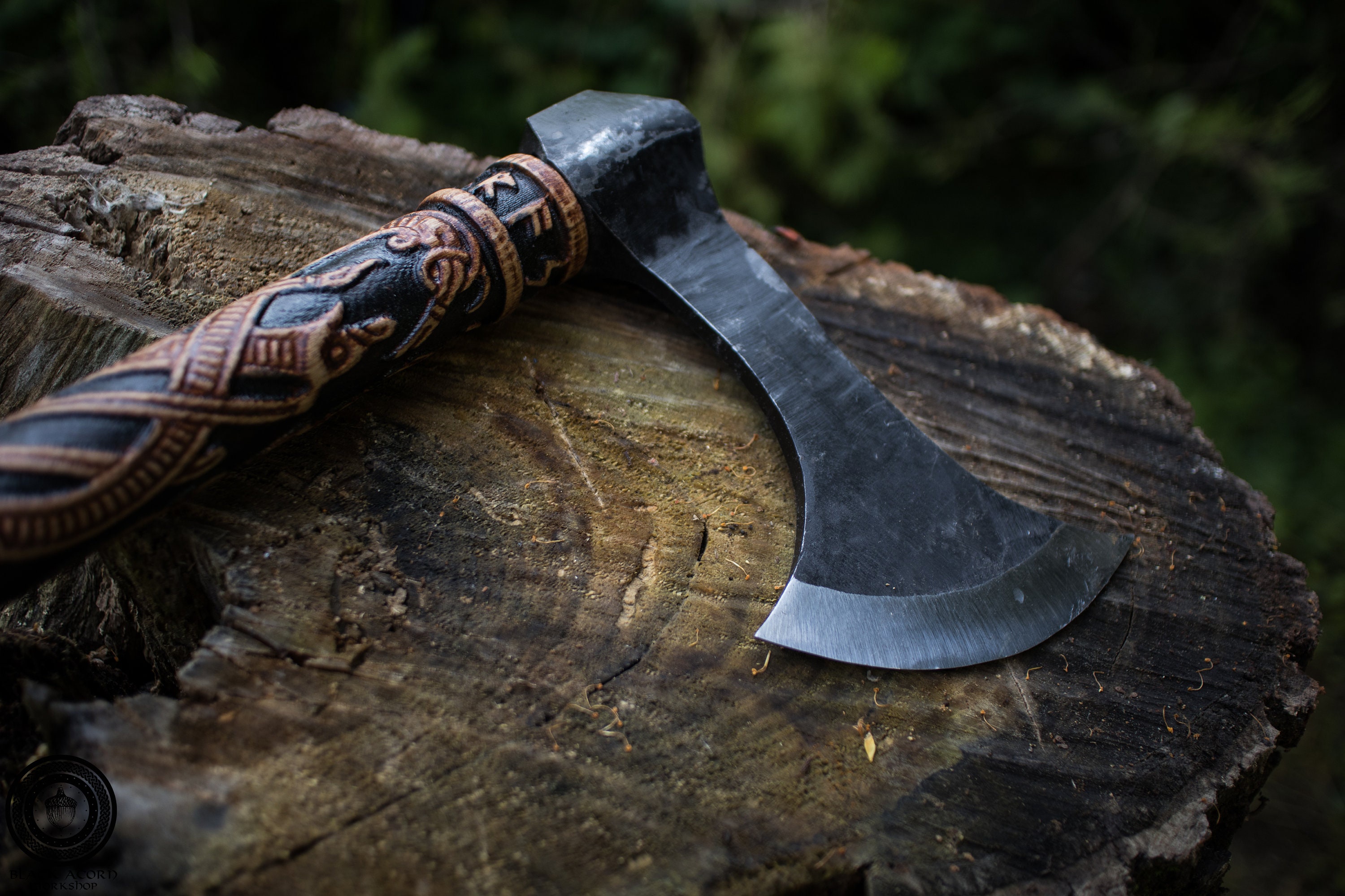 Viking Axe Dragon Francisca Ax With Full 3D Carved Handle - Etsy