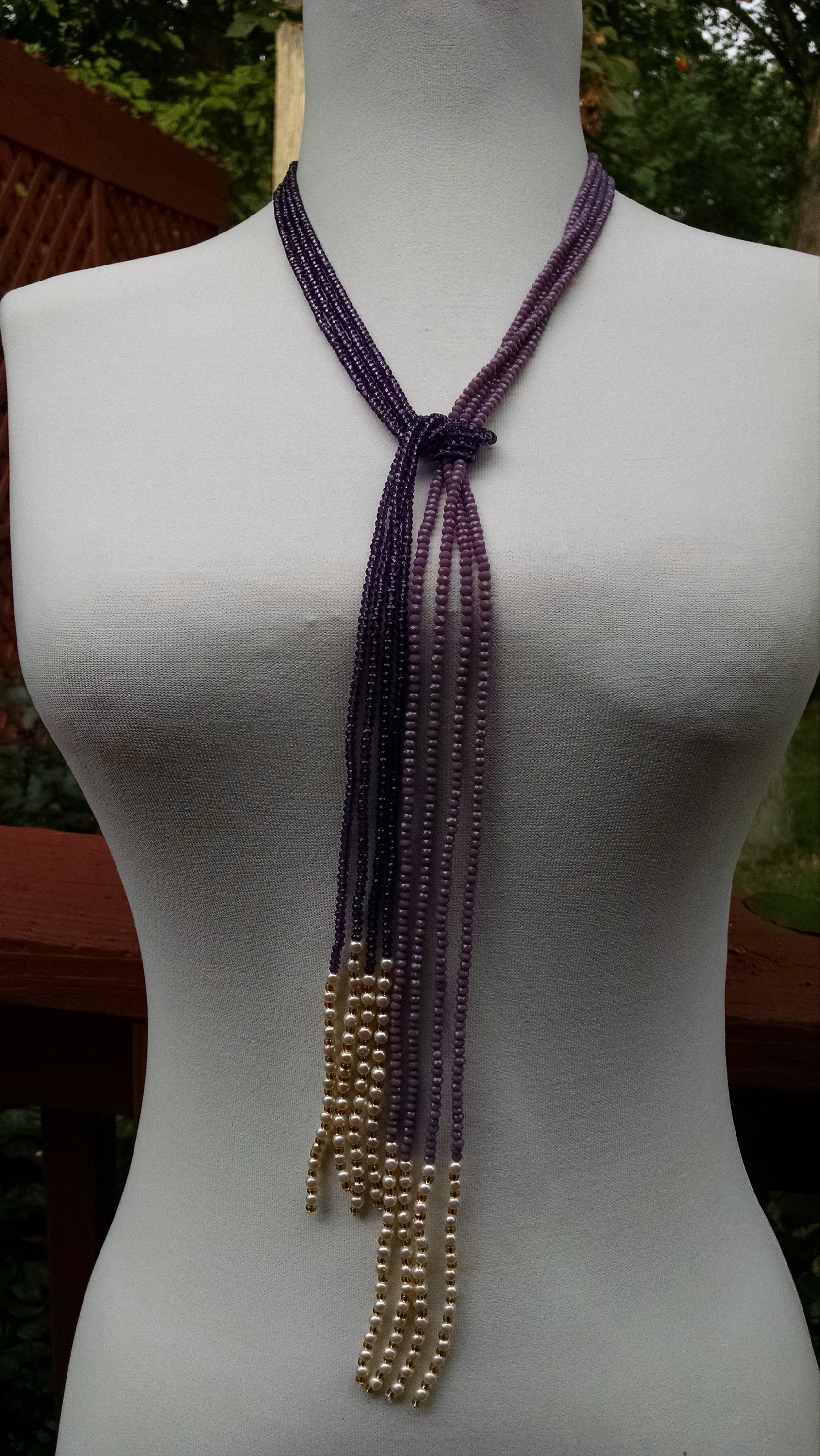 Jewelry Scarf Necklace Beads Scarf Necklace Multi Strand | Etsy