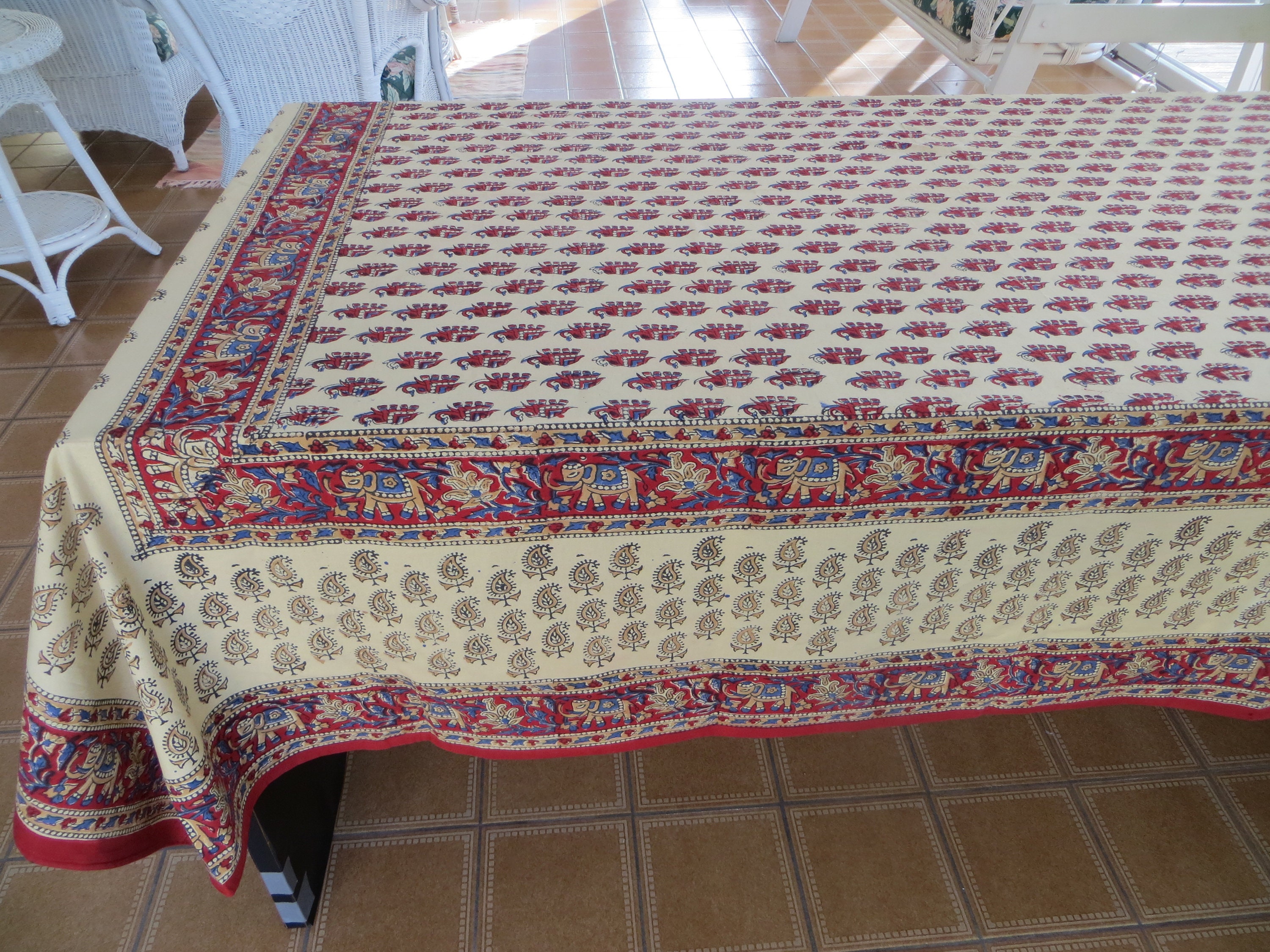 Tablecloths Kitchen Dining Decor Cotton Tabletops Boho Dining Room ...