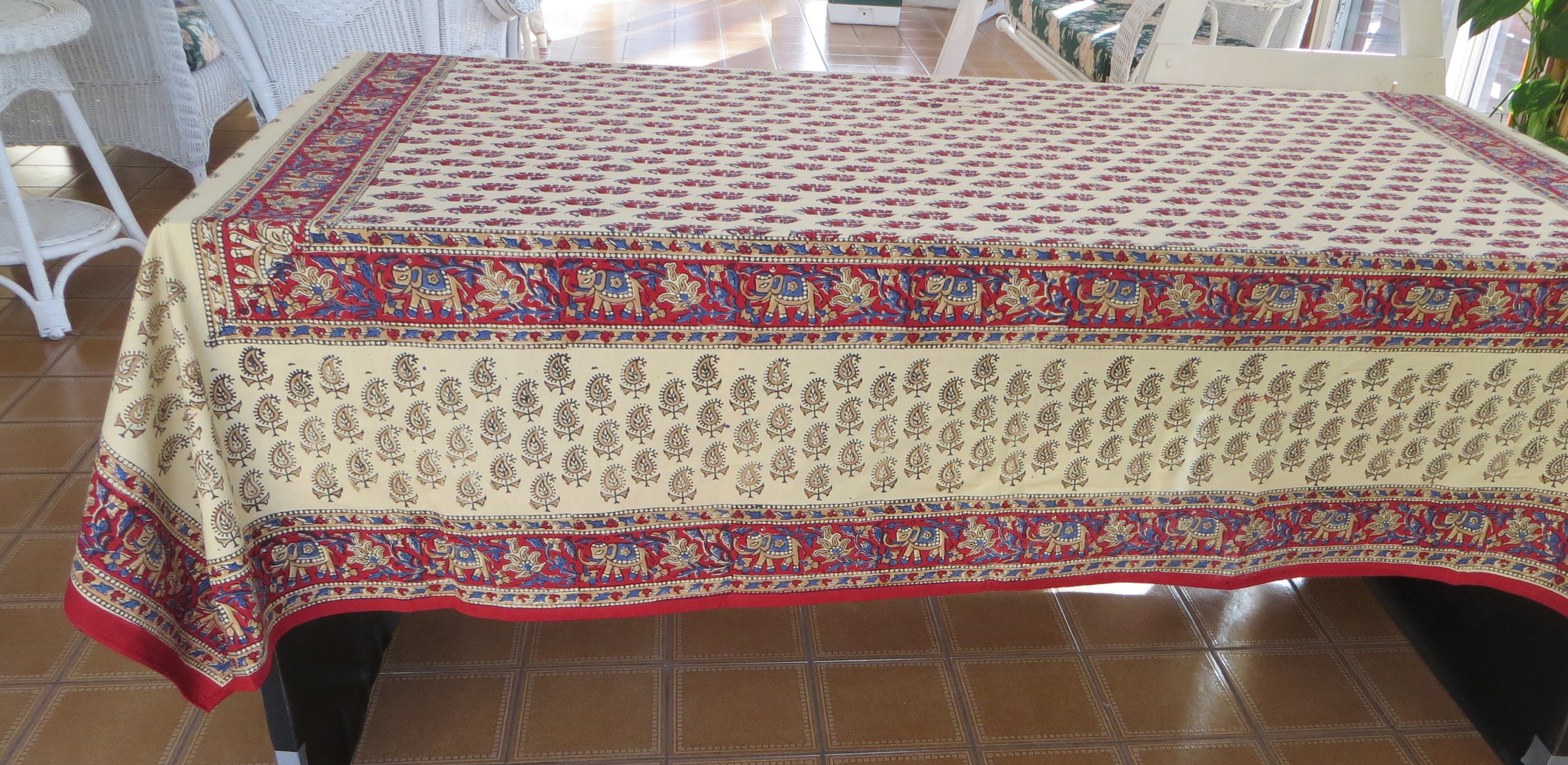 Tablecloths Kitchen Dining Decor Cotton Tabletops Boho Dining Room ...