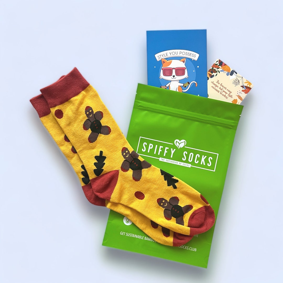 Bamboo Fiber Socks - Eco Friendly Spiffy Socks - Gingerbread House - Etsy