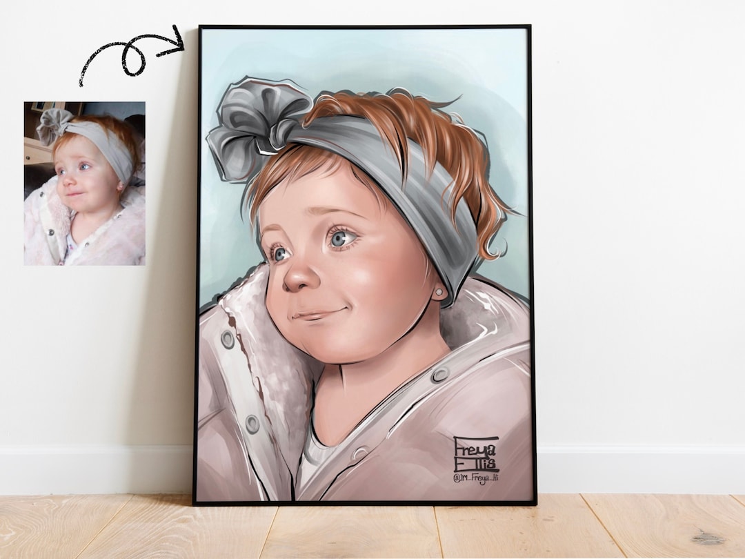 Custom Portrait, Hand Painted Portrait, Photo Painting, Portrait Print ...