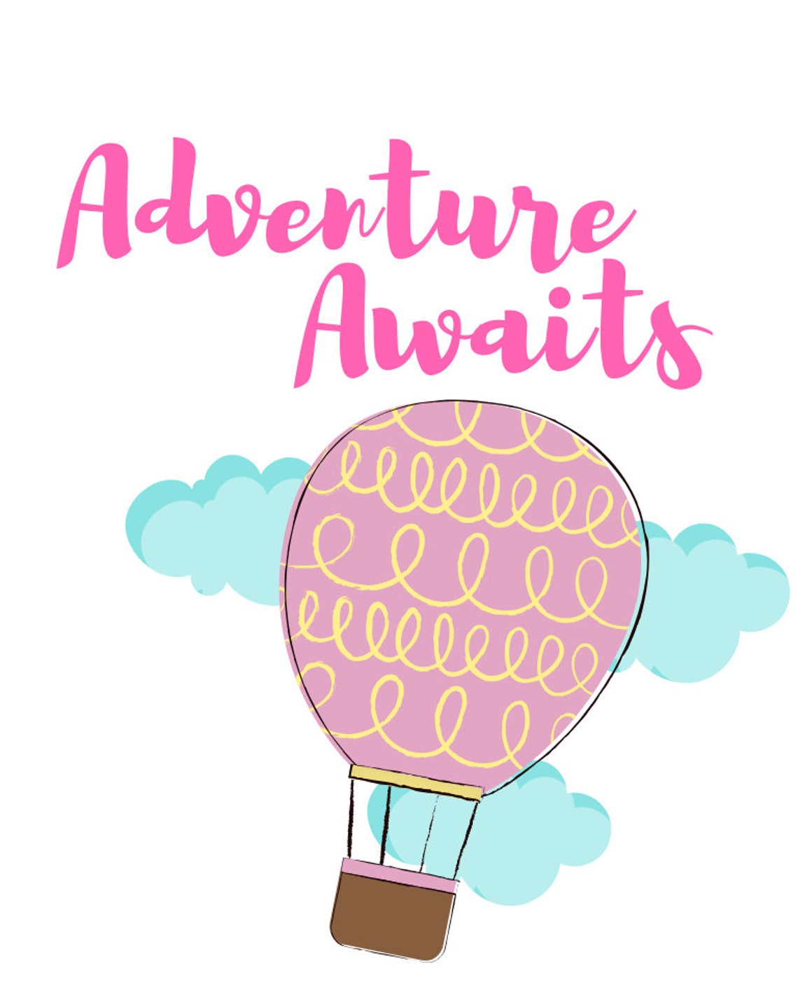 Adventure Awaits Hot Air Balloon INSTANT DOWNLOAD 8x10 - Etsy