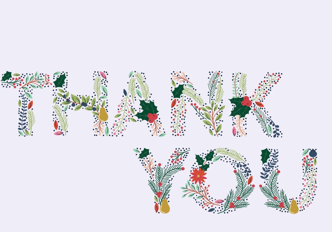 Thank You "festive Christmas Greens" Card Instant Download - Etsy