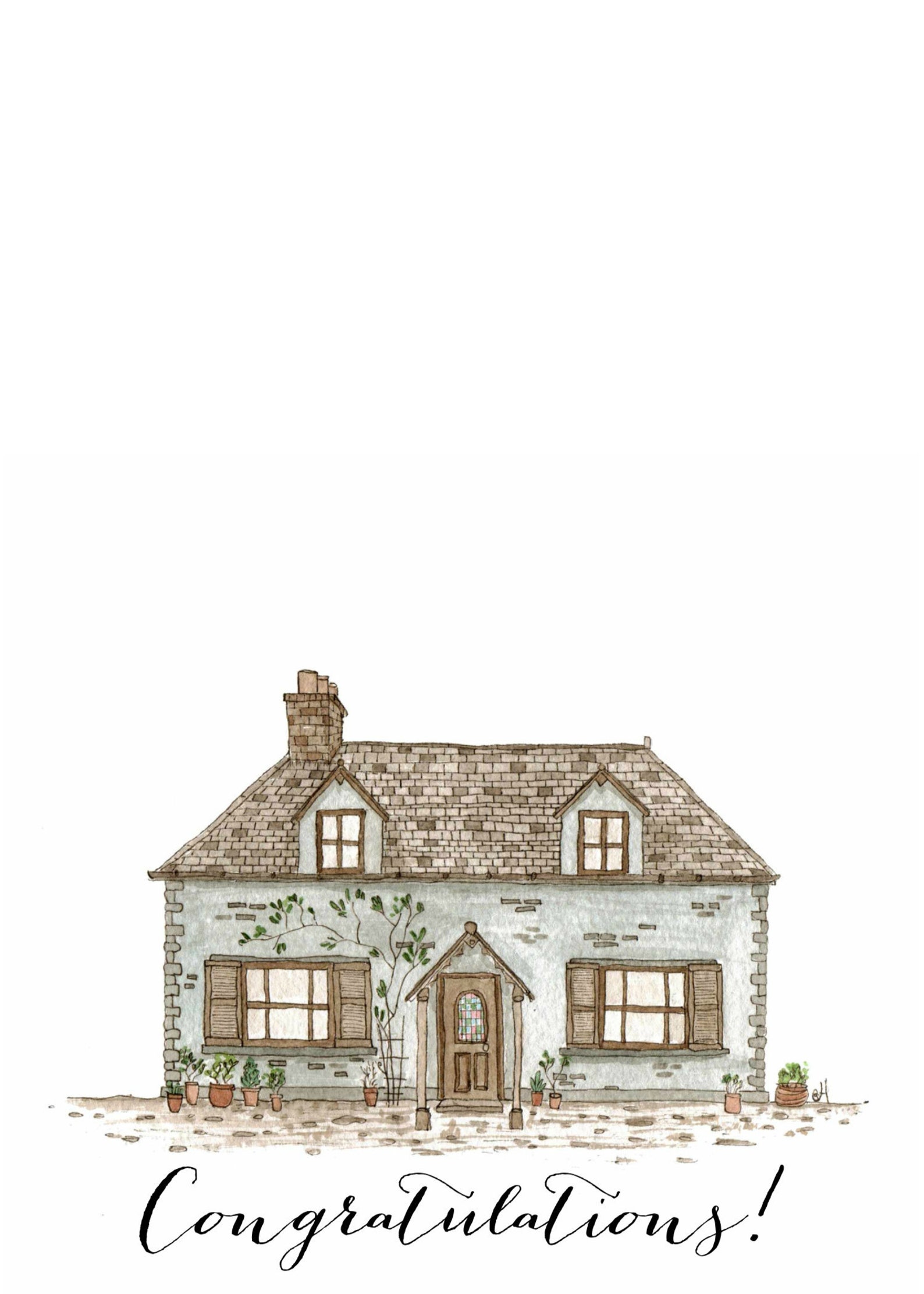 Congratulations Home Card Bunglow - Etsy