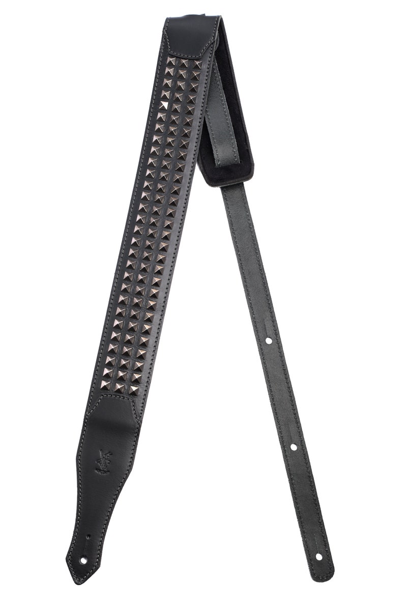Pyramid Studded Leather Guitar Strap | Gothic Heavy Metal Bass Strap - Etsy