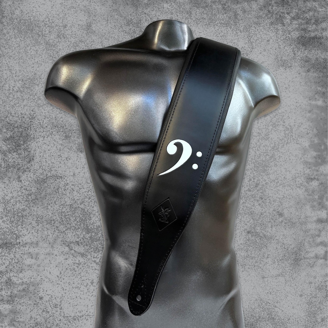 Wide Leather Bass Strap With F Key Design | Custom Bass Strap | Wide ...