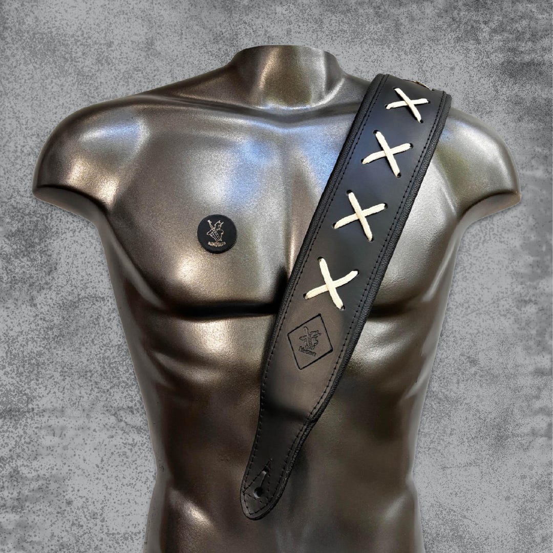THE -X- Guitar Strap | Handmade Custom Strap | Padded Wide Bass Guitar ...