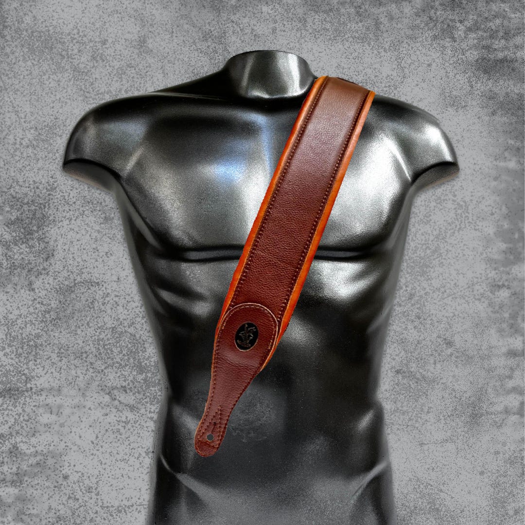 Ultra Soft Brown Leather Guitar Strap | Padded, Adjustable, Handmade ...