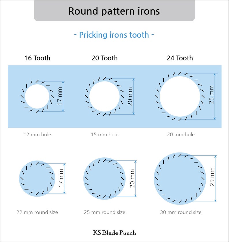 Ksbladepunch / Round Pattern Irons (pricking Irons Tooth) / Ksblade ...