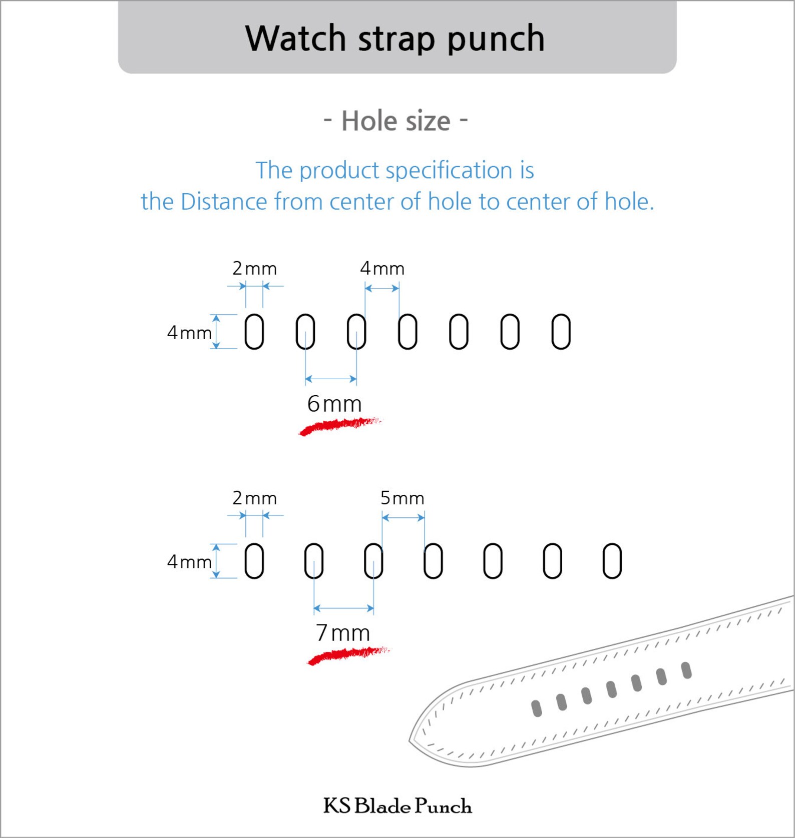 Ksbladepunch / Watch Strap Punch ( 2 × 4 Mm Hole) – for High Quality ...