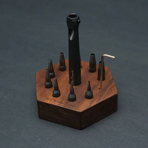 Ksbladepunch / Multi Hole Punch 9 PCS Set Walnut Wooden Tool Rack ...