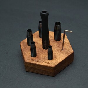 Ksbladepunch / Multi Hole Punch 5 PCS Set + Walnut Wooden Tool Rack ...