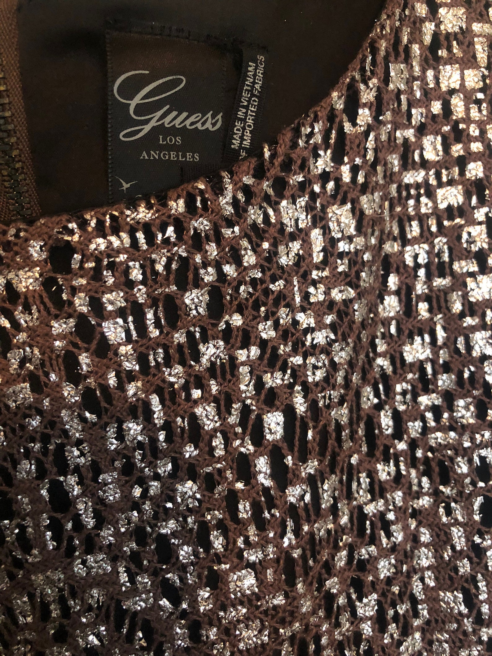 Vintage Guess Silver Sparkly Cocktail Dress! Short, Has Ruffle Detail ...