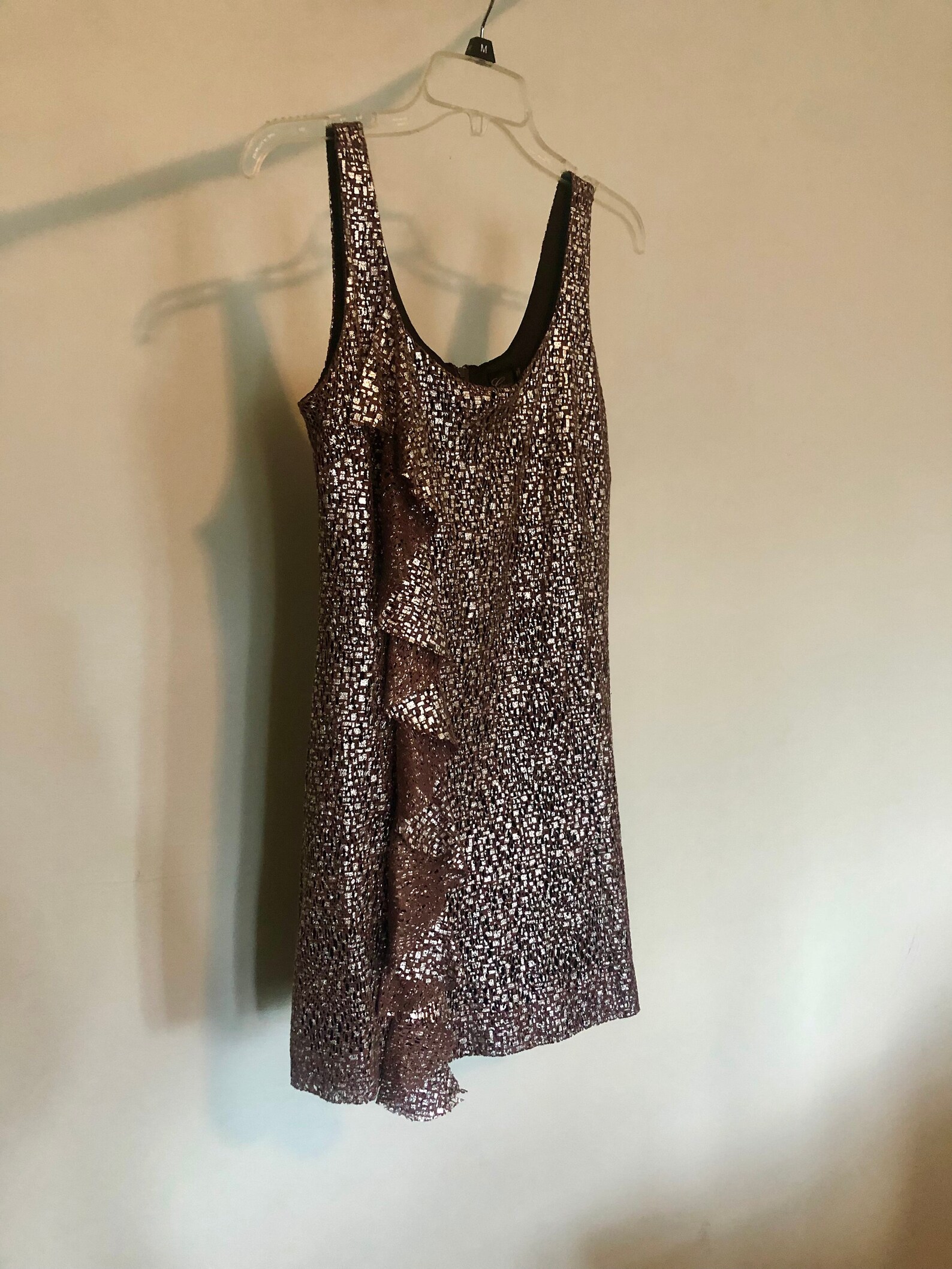 Vintage Guess Silver Sparkly Cocktail Dress! Short, Has Ruffle Detail ...