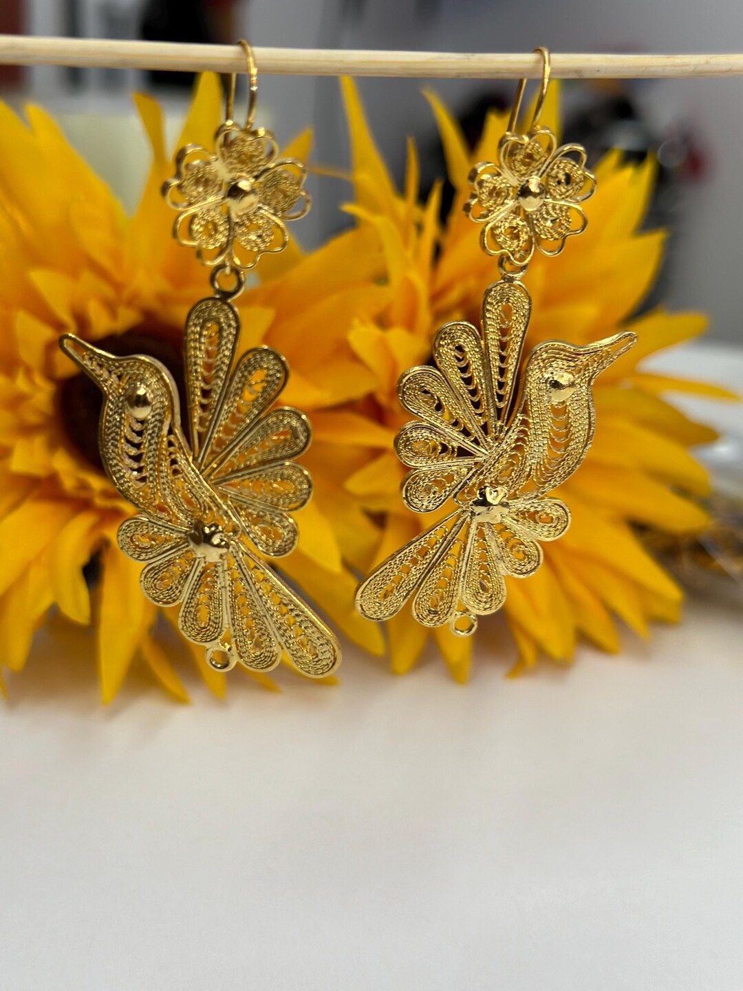 Elegant Gold-plated Mexican Filigrana Earrings: Timeless Artisan ...