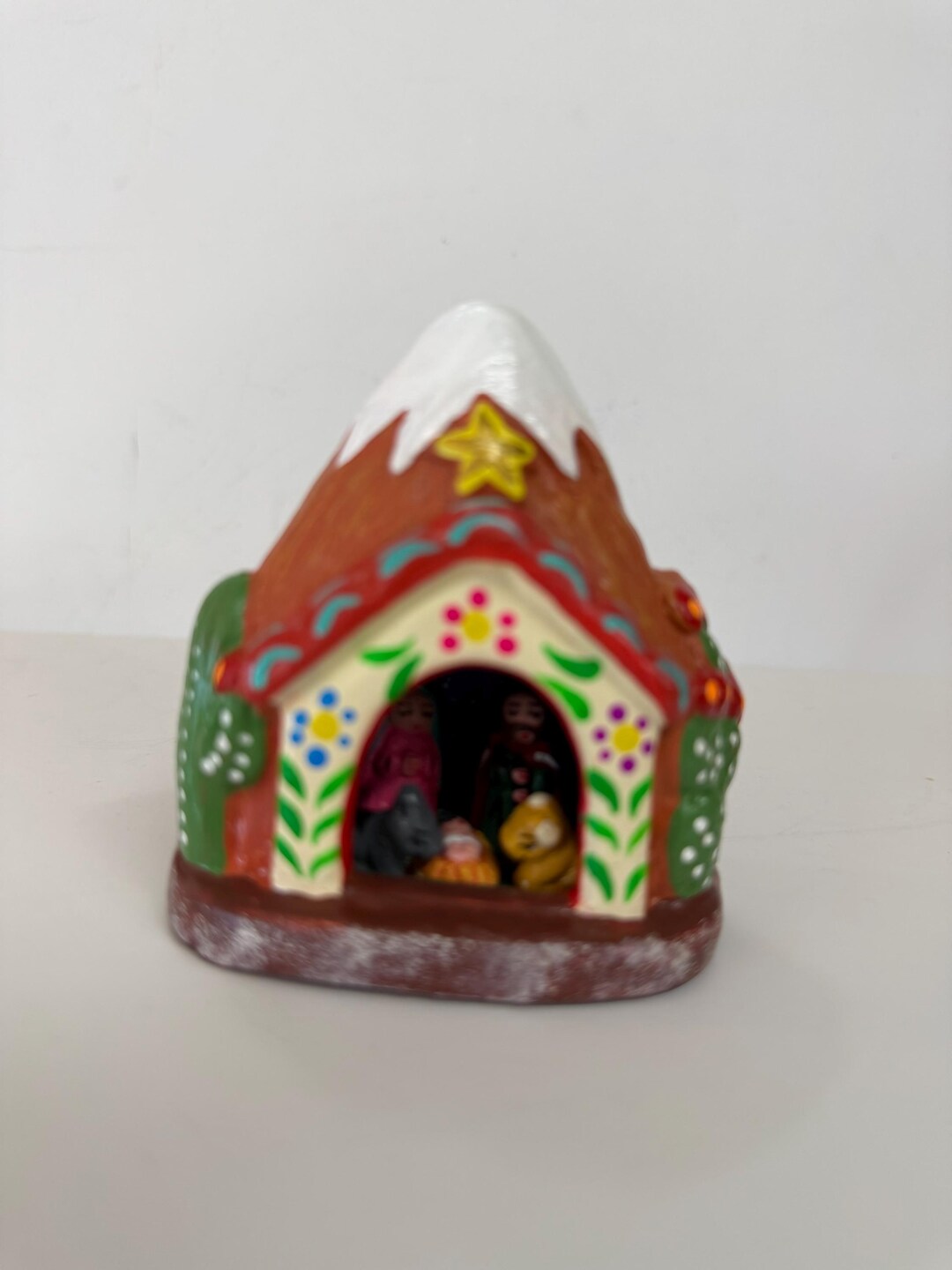 Hand-painted Adobe Nativity • Clay Folk Art Scene Mini Nacimiento - Etsy