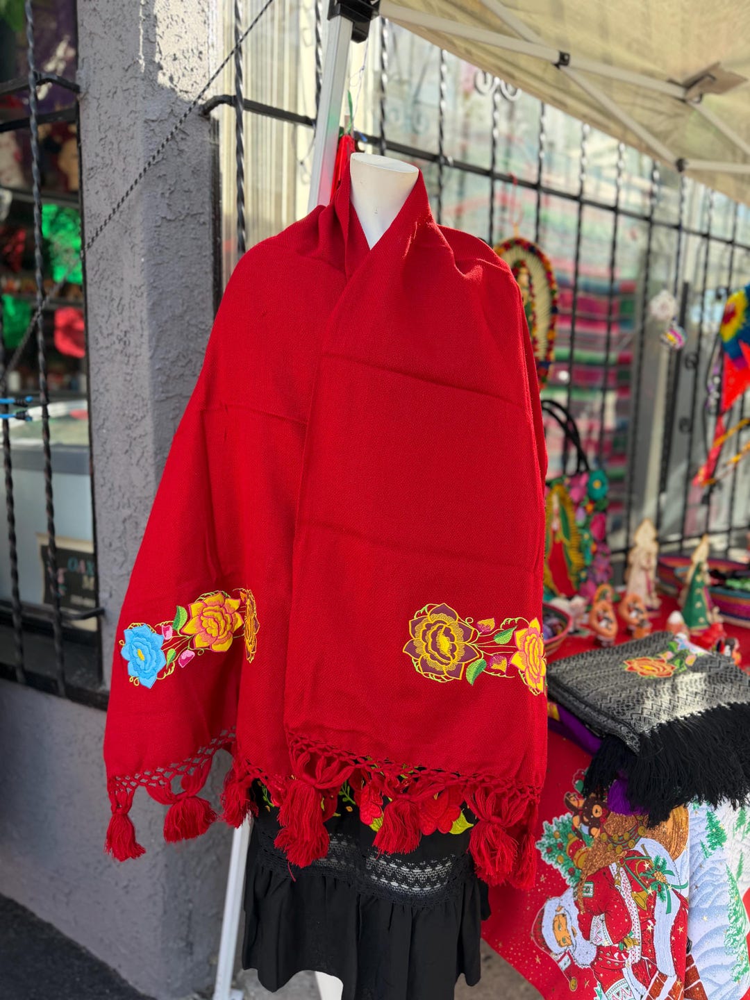 Beautiful Mexican Rebozo Embroidery Mexican Shawl - Etsy