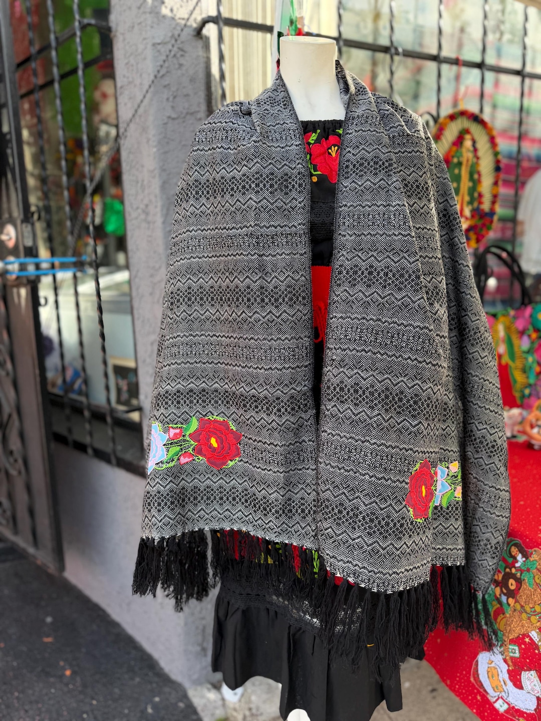 Beautiful Mexican Rebozo Embroidery Mexican Shawl - Etsy