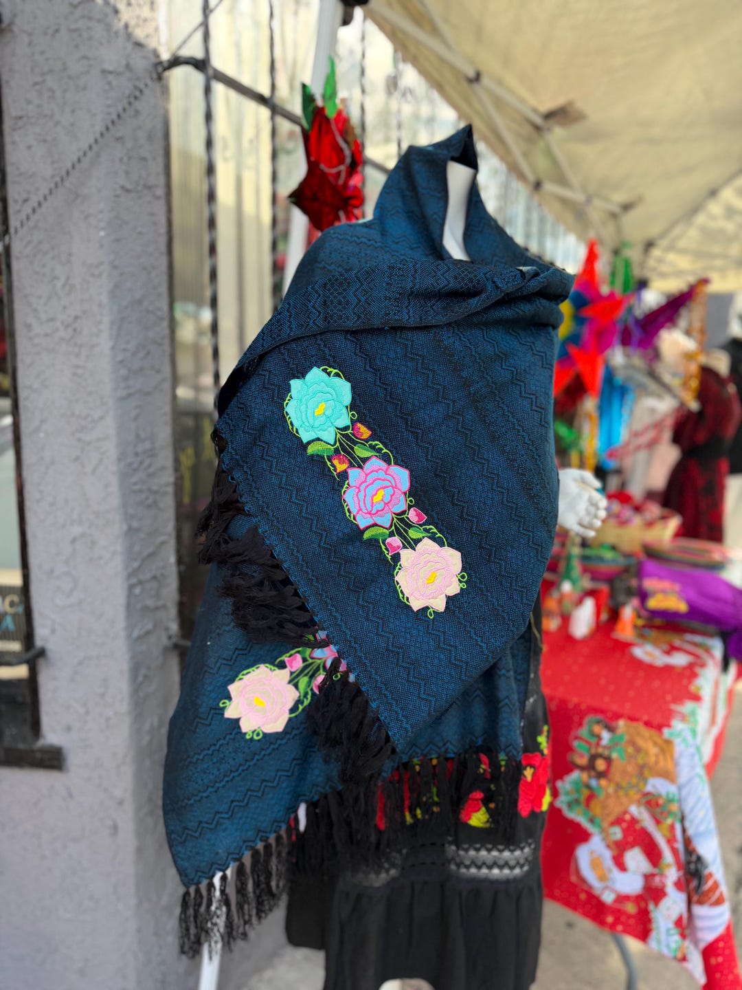 Beautiful Mexican Rebozo Embroidery Mexican Shawl - Etsy