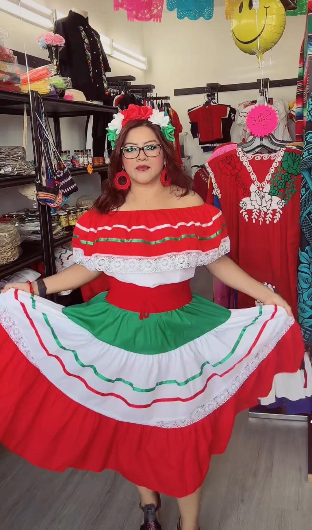 Amaizing Tricolor Mexican Dress Size Meduim - Etsy