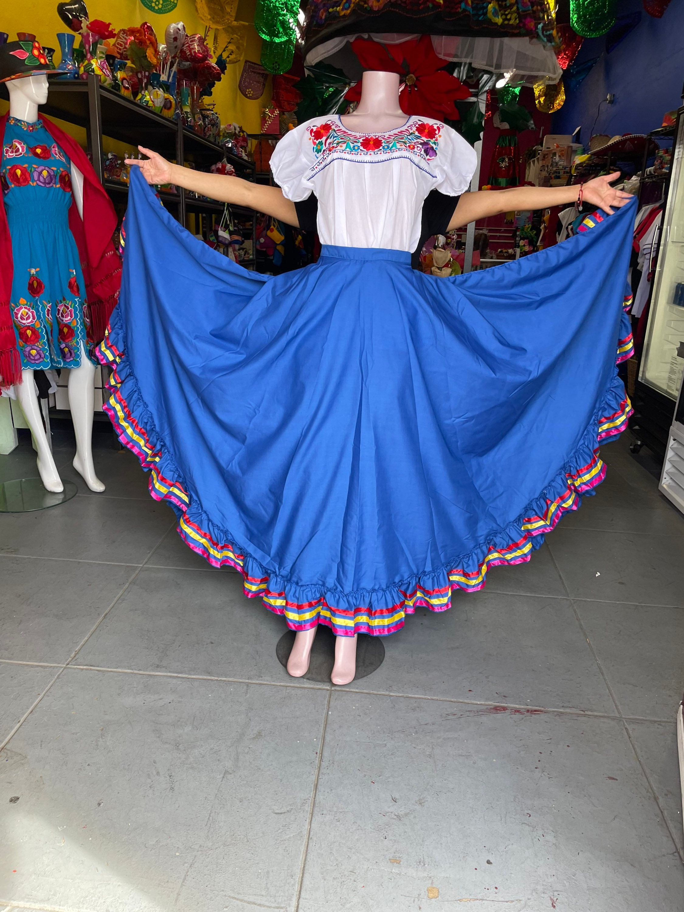 Blue Mexican Dance Dresses