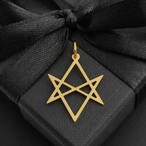 Unicursal Hexagram in 18K Gold. 18k Solid Gold Hexagram Pendant ...