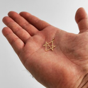 Unicursal Hexagram in 18K Gold. 18k Solid Gold Hexagram Pendant ...