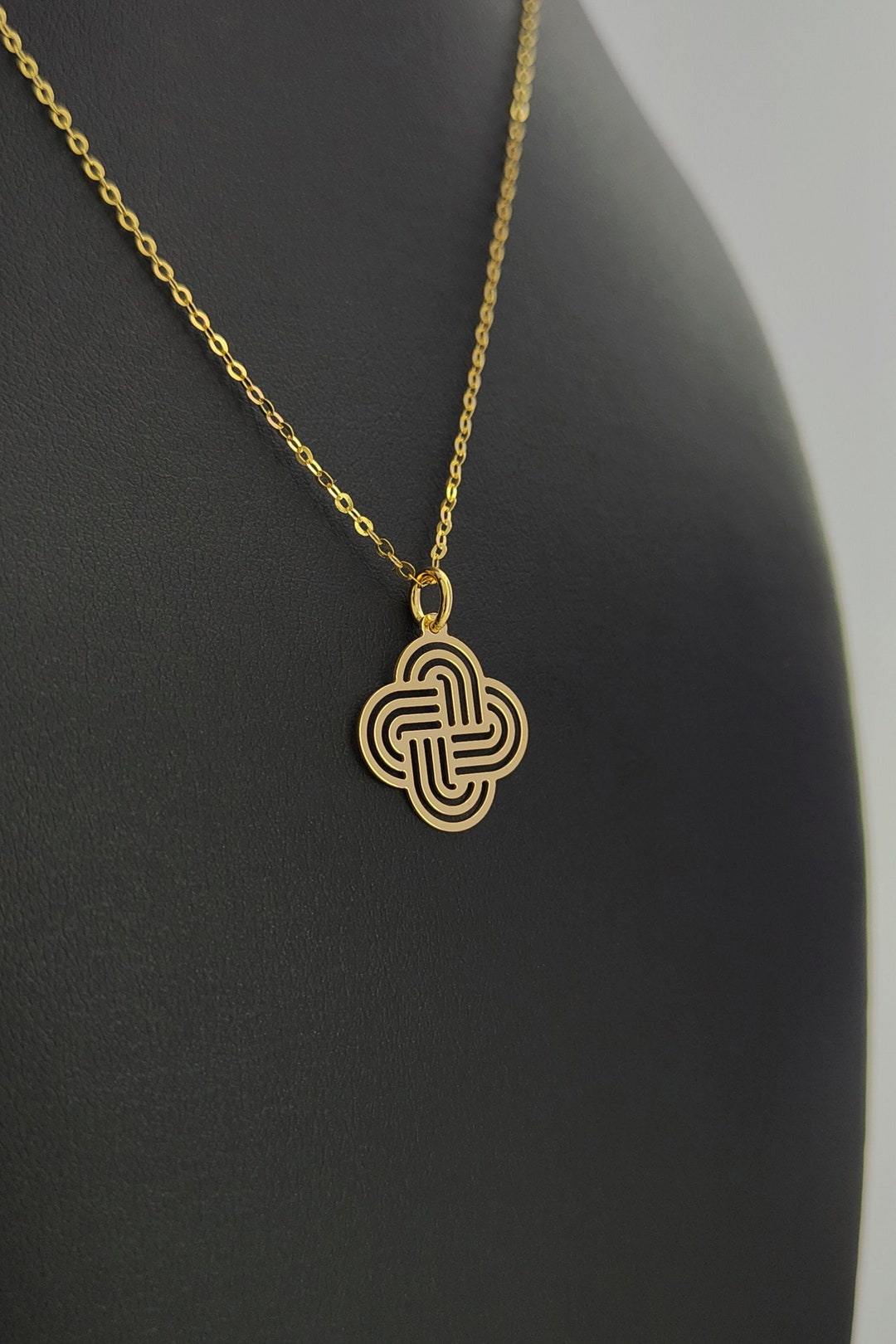Solomon's Knot With 14K Gold Chain, 14K Solid Gold Solomon's Knot ...