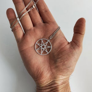 Elven Star Necklace, Seven-pointed Star, Septogram Pendant. Setogram ...
