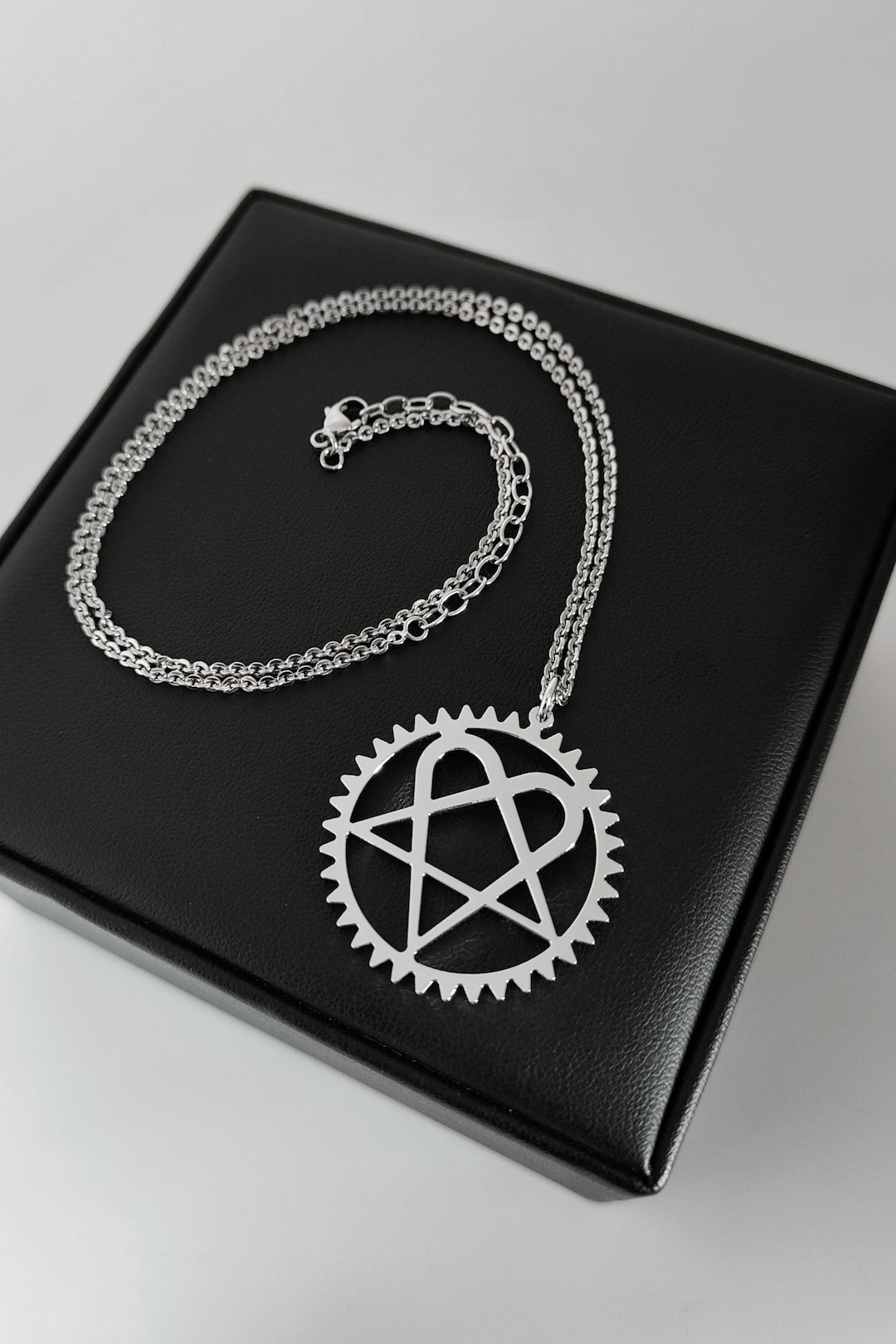 Heartagram, HIM Band Necklace. Heartagram Necklace, Gothic Jewelry ...