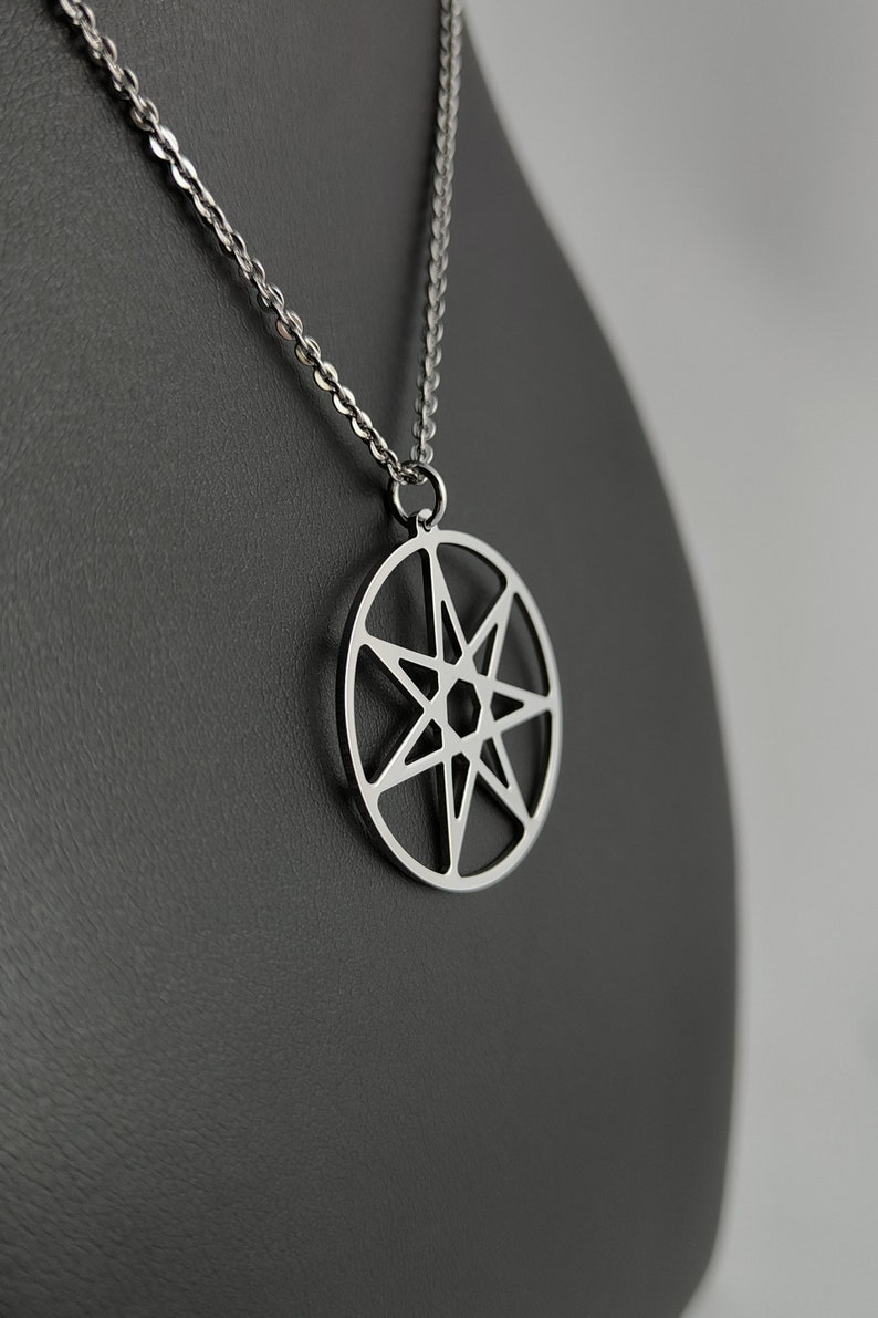 Elven Star Necklace Seven Pointed Star Septogram Pendant. - Etsy