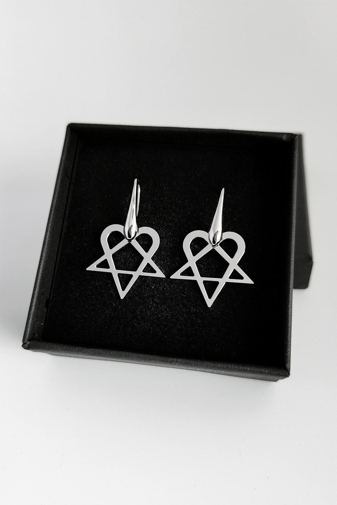 Heartagram Earrings, HIM Earrings. Women Earrings, Gothic Earrings ...
